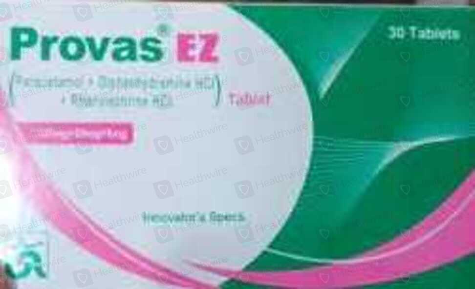 Save Upto 10% on Provas Ez (325/25mg/5mg) 30 Tablets | Uses and Side Effects